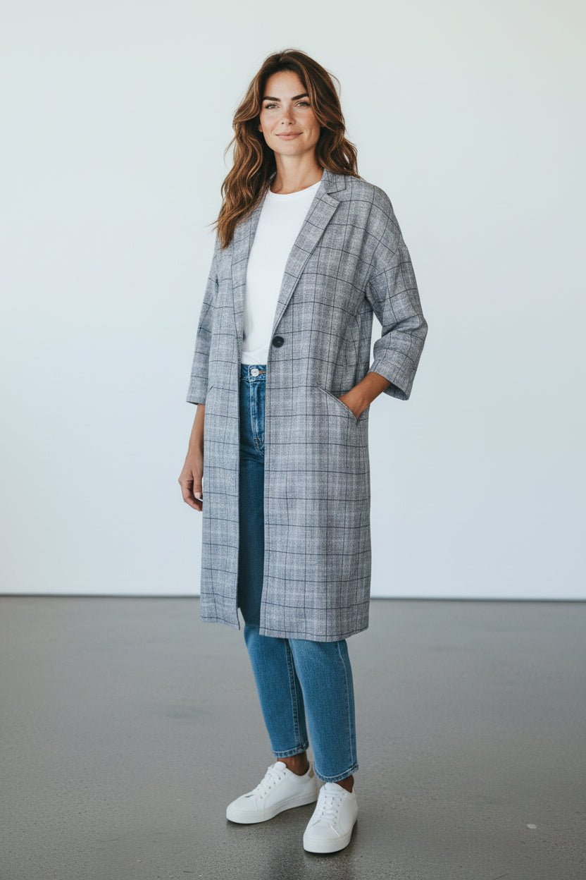Acasă Sacou Only Oversize Checkered Grey